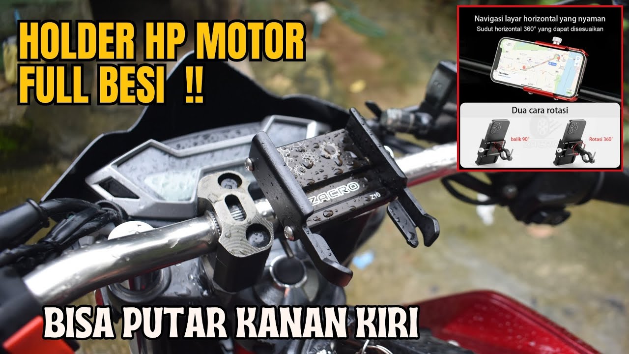Holder Hp Motor Dudukan Ponsel Aluminium Aloy, Bracket Handphone Motor ...