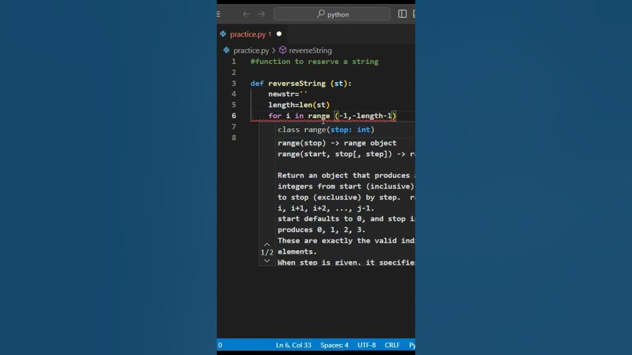Function To Reserve To String 👦python Pythoncode Coding Pythonforbeginners Youtube