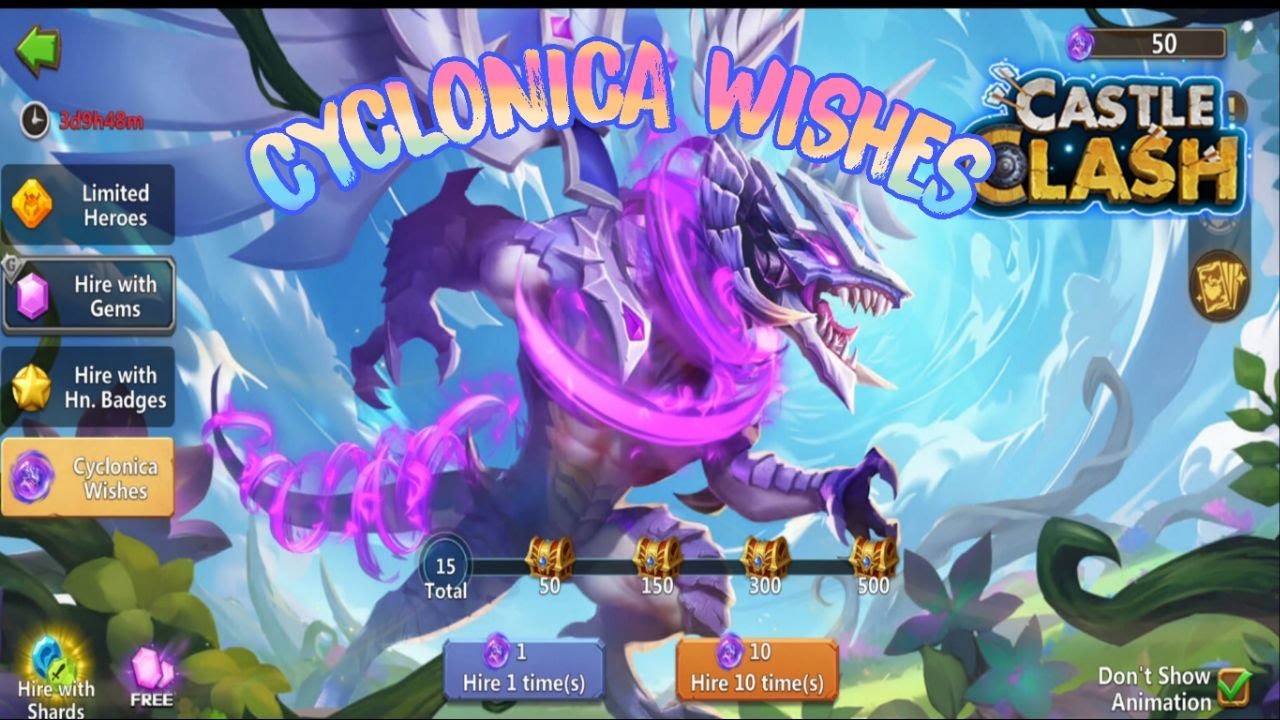 CASTLECLASH |CYCLONICA WISHES |QUAY 50 LẦN RỒNG CUỒNG PHONG - YouTube