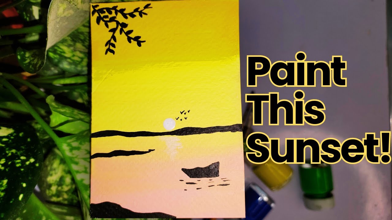 Easy Acrylic Sunset Painting Tutorial for Beginners - YouTube