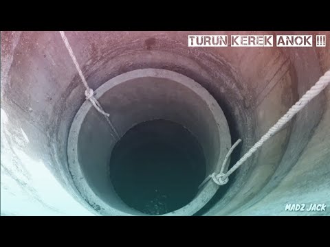 Proses turun kerek anak telaga lama kurang air ** ,masuk kerek ke dalam ...