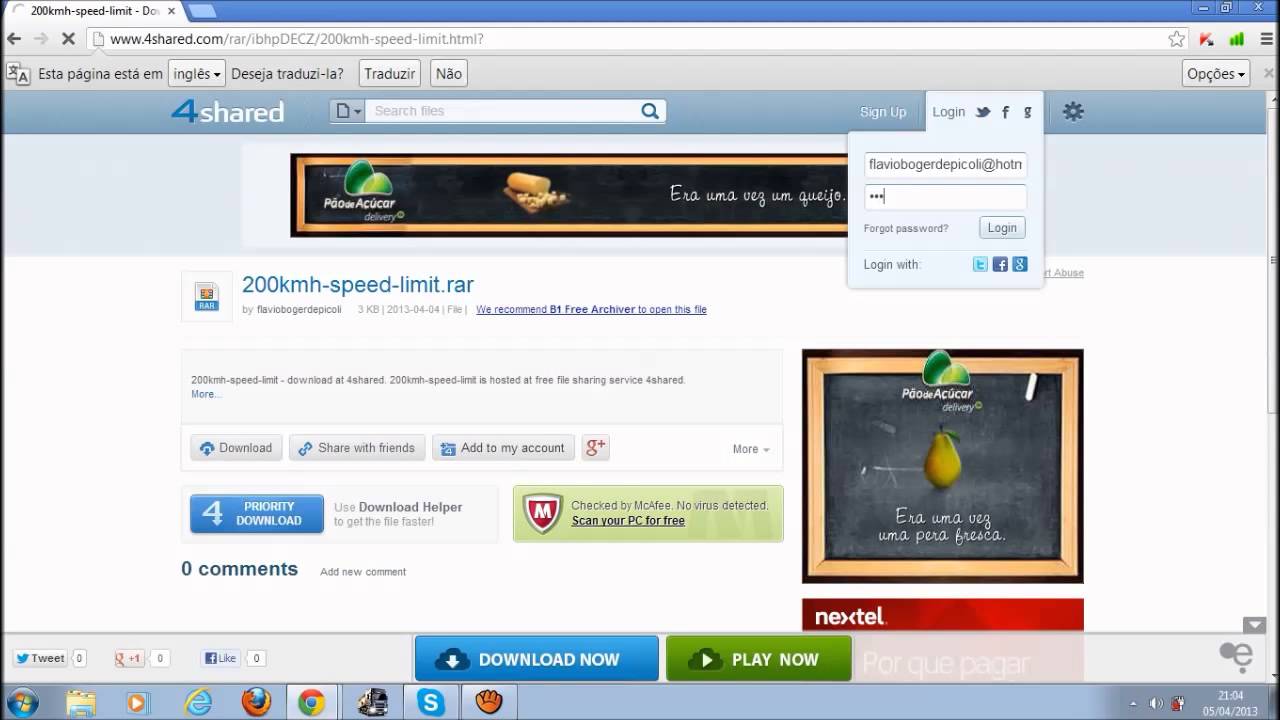 Como baixar um arquivo no 4shared - YouTube