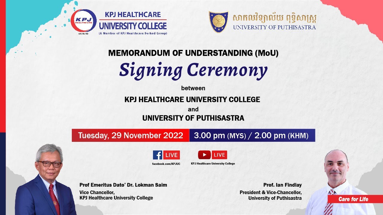 Virtual signing of MOU between KPJUC-Puthisastra University - YouTube