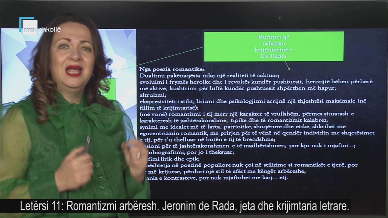 Letërsi 11 - Romantizmi arbëresh. Jeronim de Rada, jeta dhe krijimtaria ...