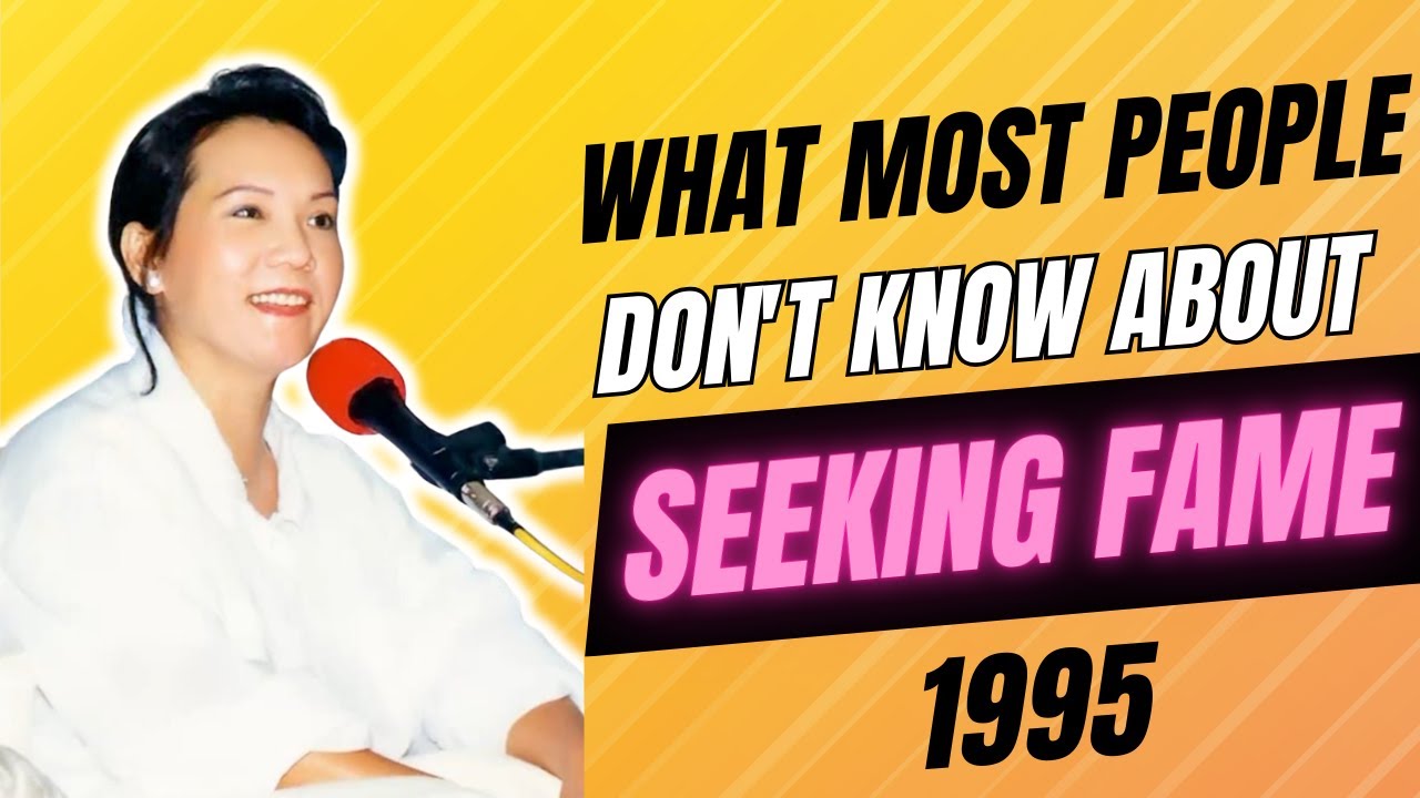 Seeking Fame Forsakes Morality Supreme Master Ching Hai 1995 Lecture Hsihu Youtube