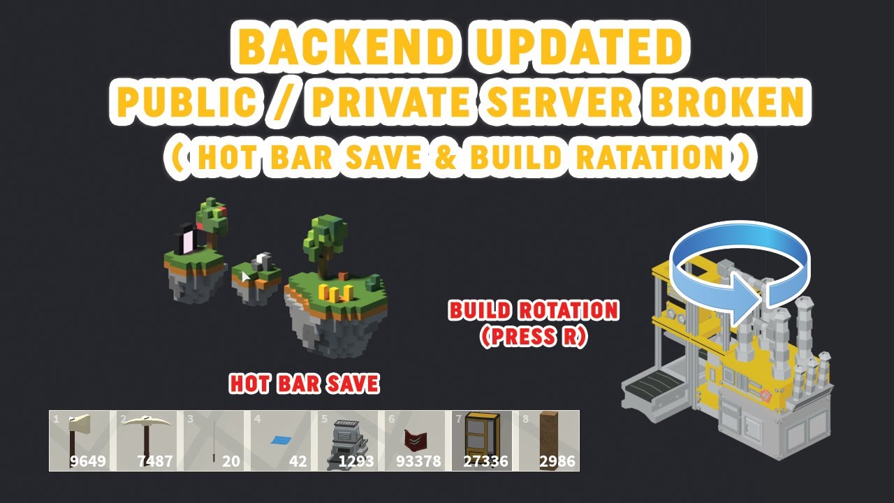 🔧 ROBLOX ISLANDS 🔧 NEW UPDATE. HOTBAR SAVE, BUILD ROTATION, LOADING ...