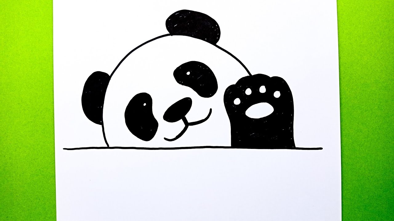 Kolay Yoldan Sevimli Panda Çizimi, Panda Resmi Nasıl Çizilir, Easy Cute ...