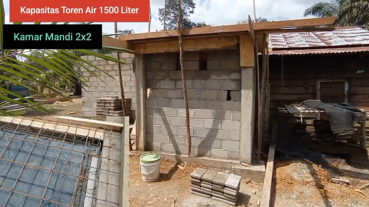 Membuat atap dak cor kamar mandi untuk toren air - YouTube
