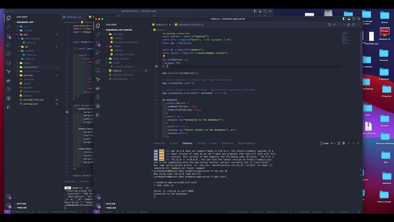 Crear Expo App con Express y Mongodb - YouTube