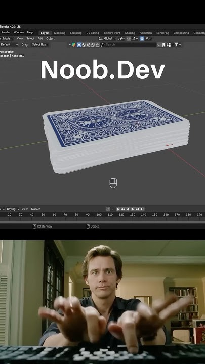Noob vs Pro gamedev: randomize card stack #blendertutorial #blender #blendercommunity #blender3d ...