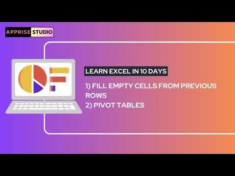 Learn excel in 10 days v1.4 | replace empty cells with values from previous rows | pivot tables ...