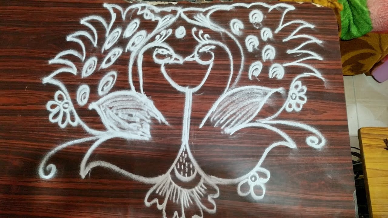 simple peacock design - YouTube