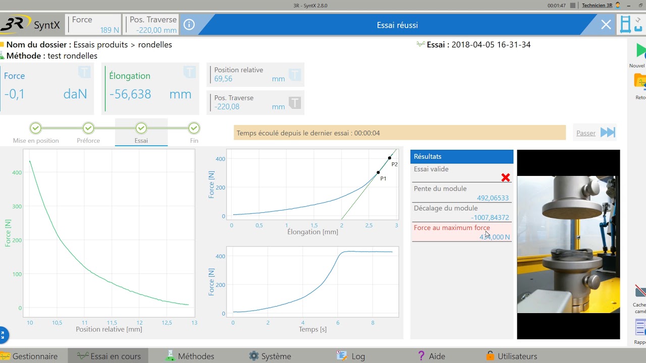 machine 3R - Syntax 100 - Essai d'élasticité cage à ressort - YouTube