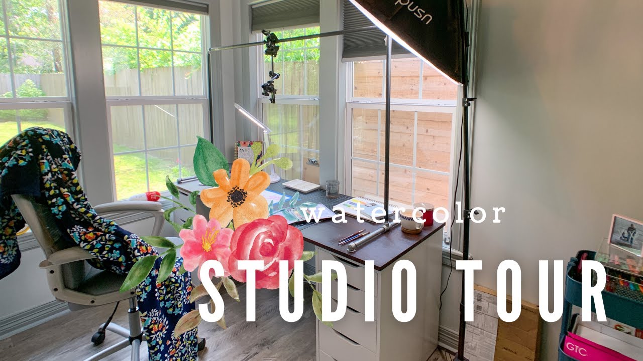 Watercolor Studio Tour: 2020 - YouTube