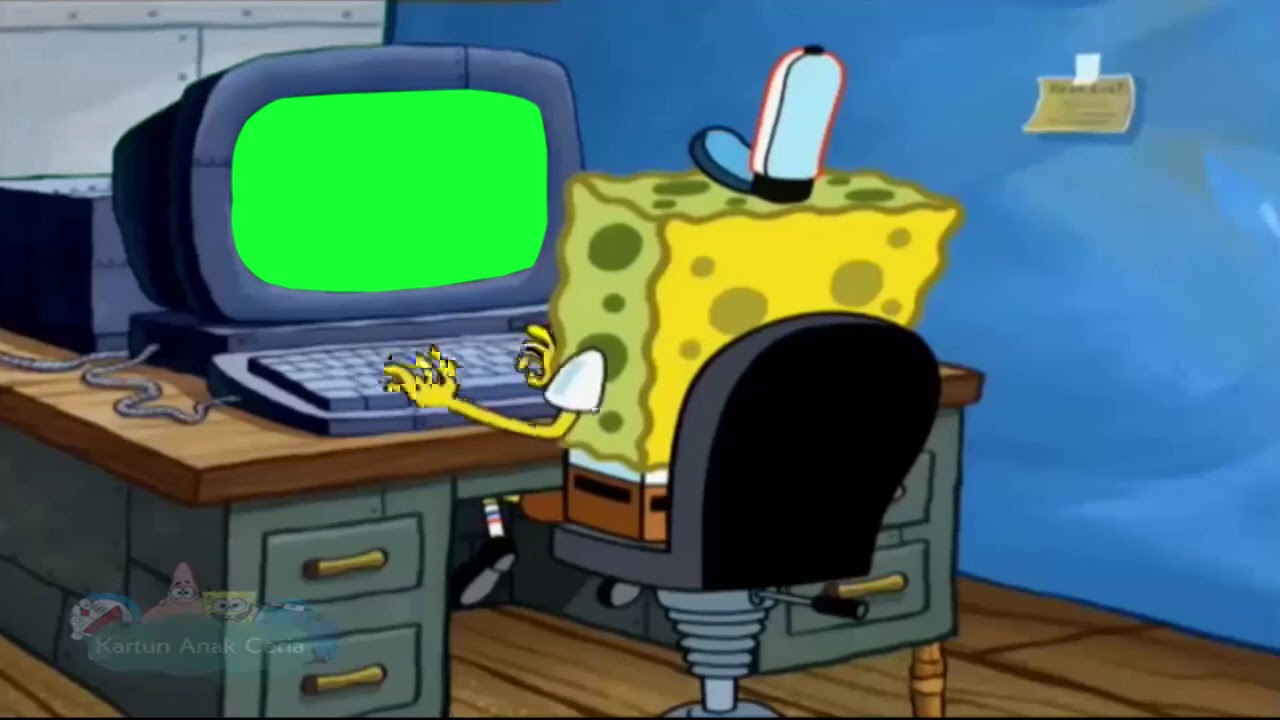 Template + Green Screen Spongebob Normal Main Komputer... - YouTube