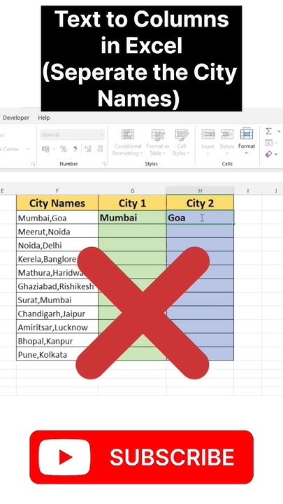 ExcelTrick#Text to Columns in Excel#Seperate City Names in Excel#Excel#exceltutorial#shorts# ...