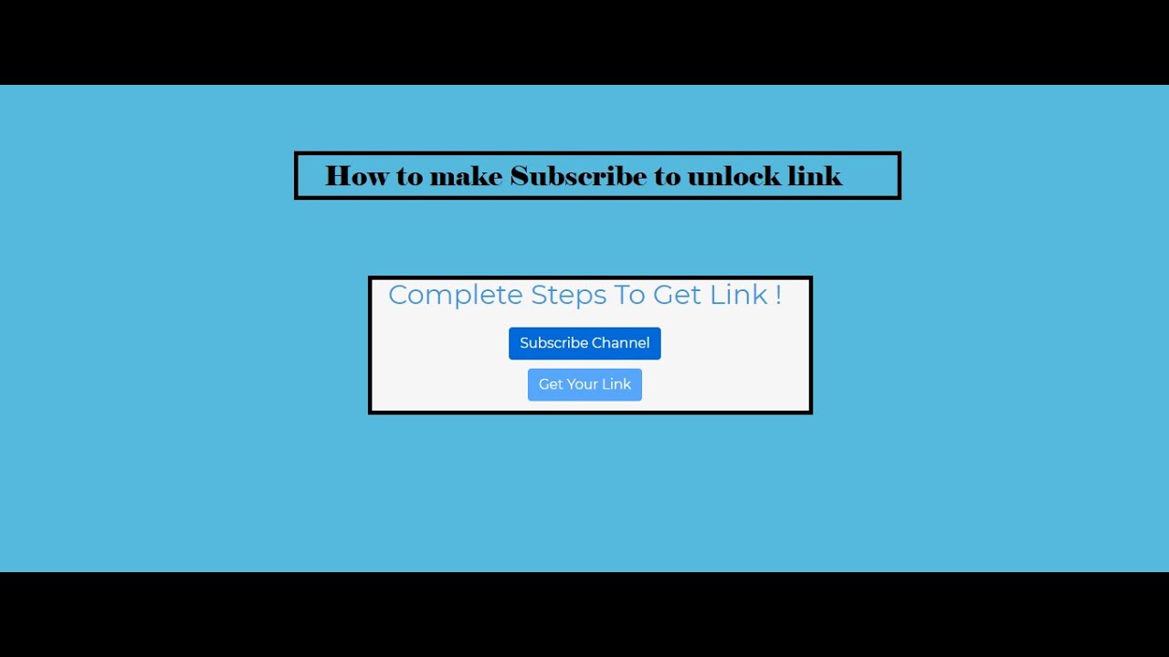 How to make subscribe to unlock link - YouTube