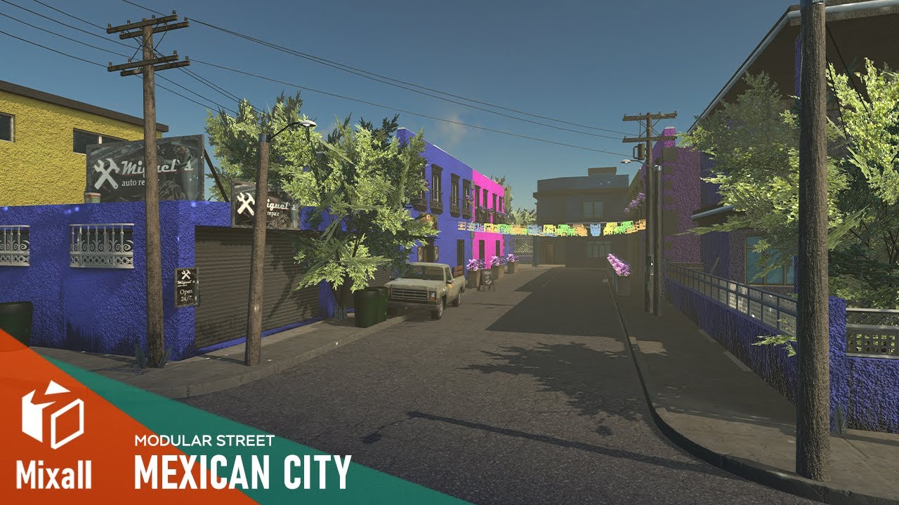 Mexican City - modular street | Unity | Unreal | Assetstore - YouTube