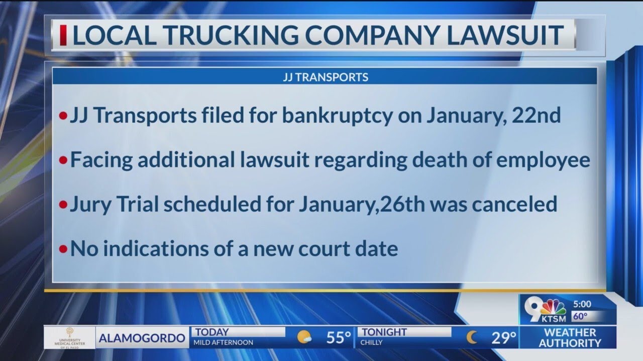 El Paso trucking company files for bankruptcy days before trial - YouTube