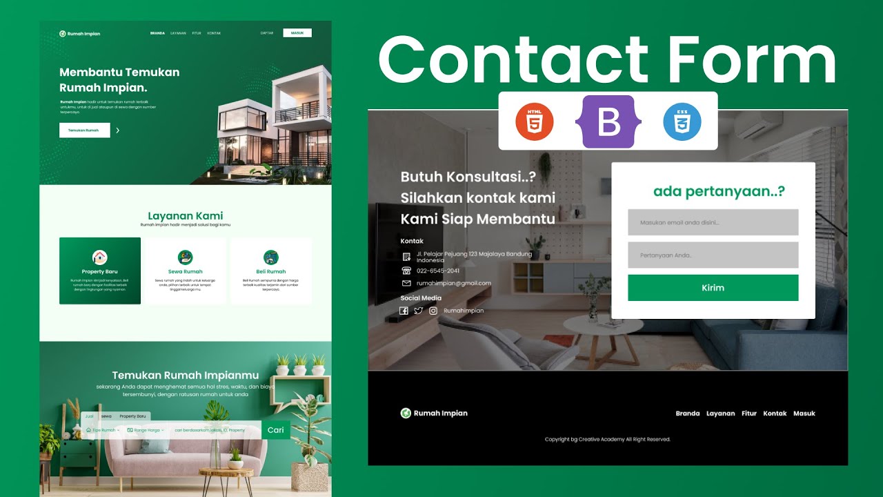 Slicing Design Figma to Botstrap5 Membuat Contact Form || Web Company Profile Bootstrap 5 ...