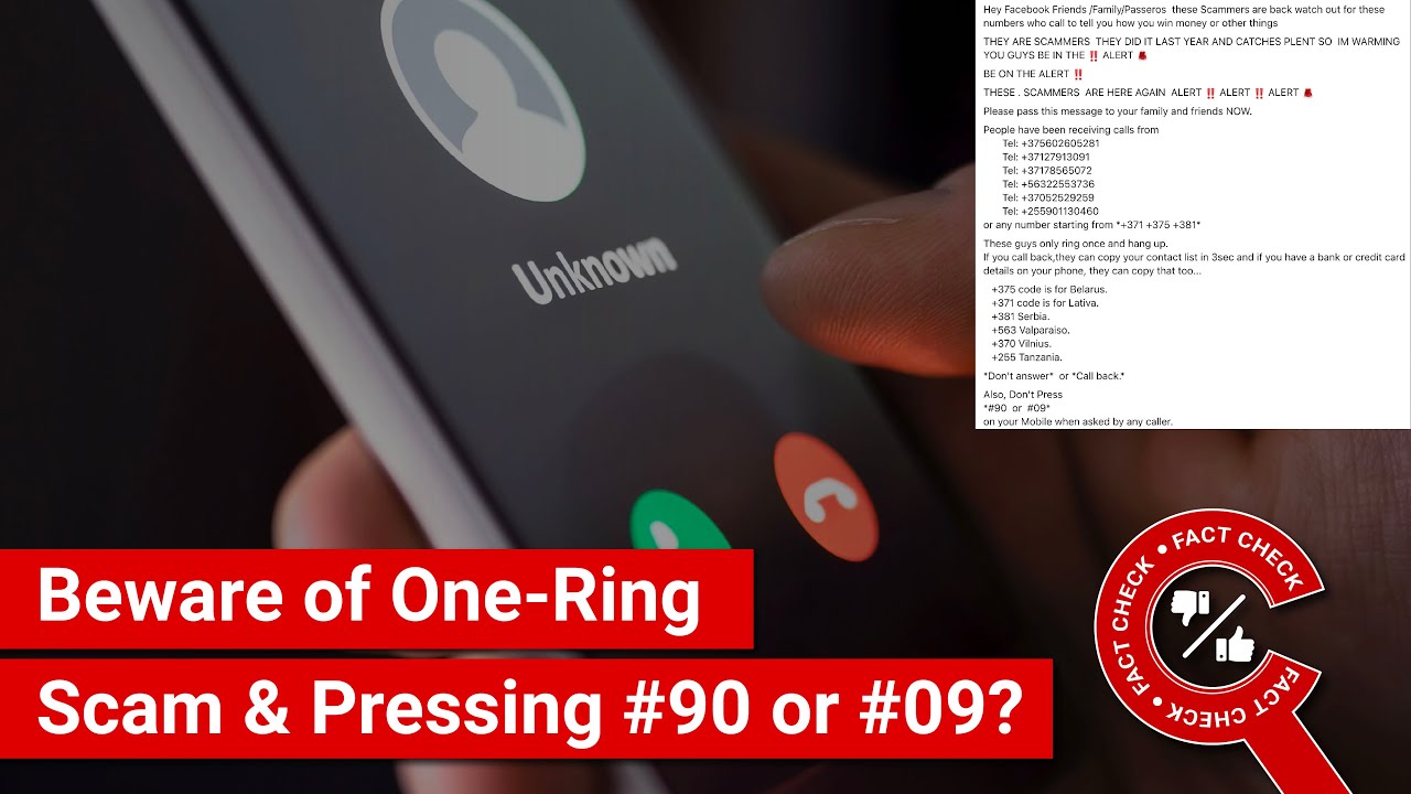 FACT CHECK: One-Ring Scam & Pressing #90 or #09 on Mobile Can Leak ...