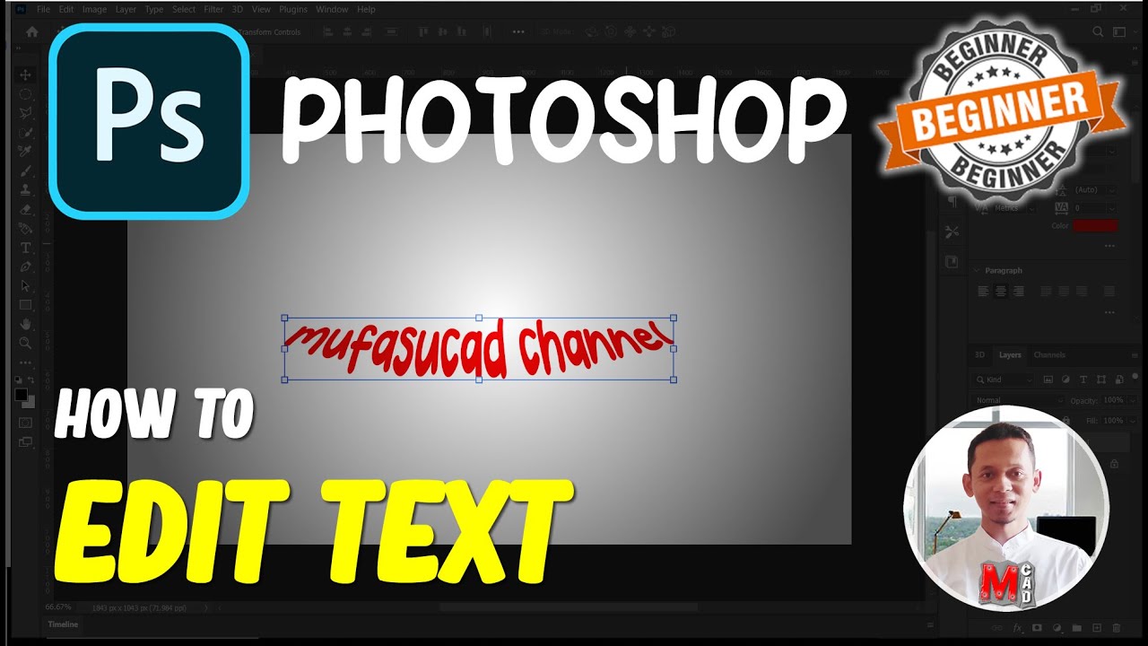 Photoshop How To Edit Text - YouTube