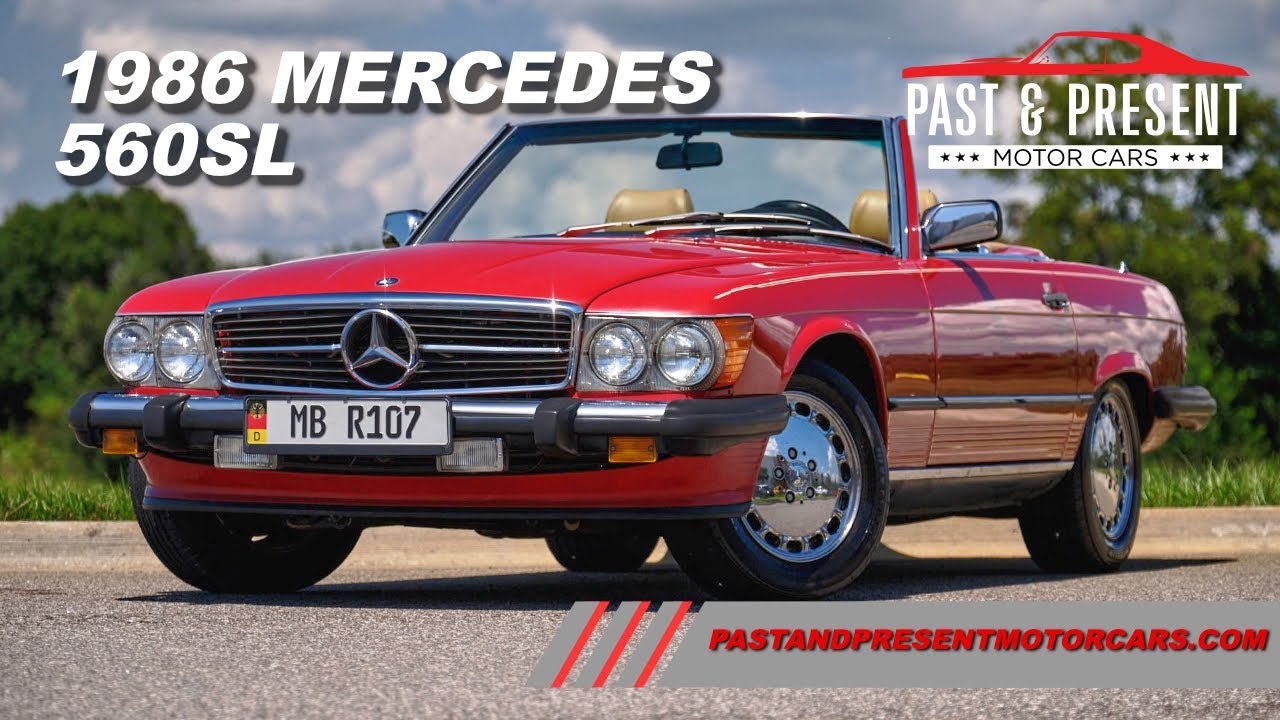 1986 Mercedes-Benz 560SL Red Tan Auto Hardtop Convertible 048371 - YouTube