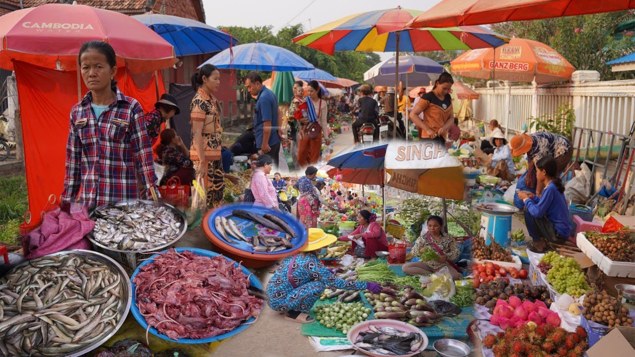 Activities of Khmer People @Countryside Market in Khmer New Year 2023 ...