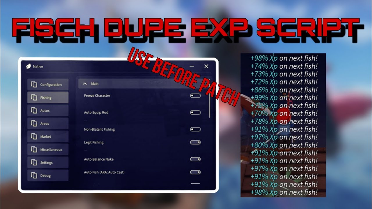 (Patched) OP Dupe EXP Script Fisch | Easy max level | Native | Mobile ...