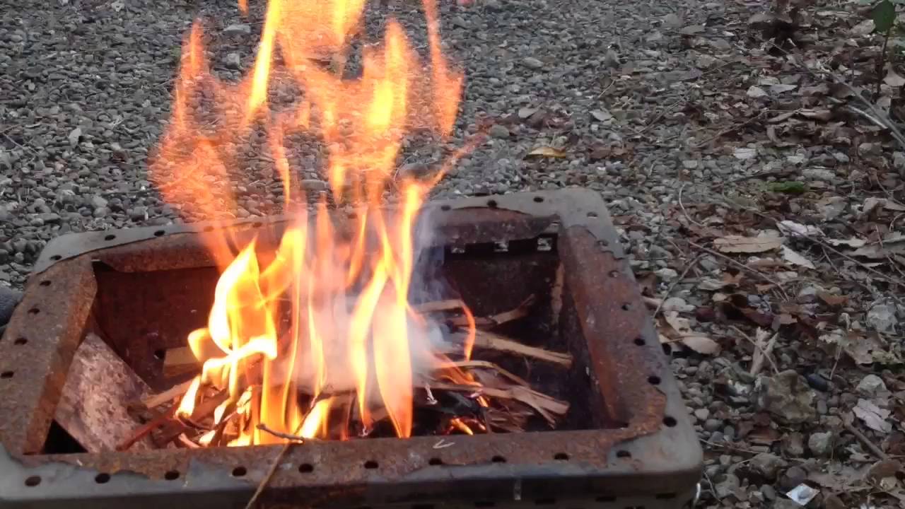 Bonfire in the camp site. - YouTube