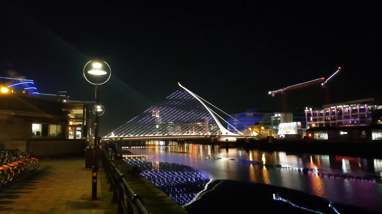 Samuel Becket Bridge Illuminated by Color Kinetics - YouTube