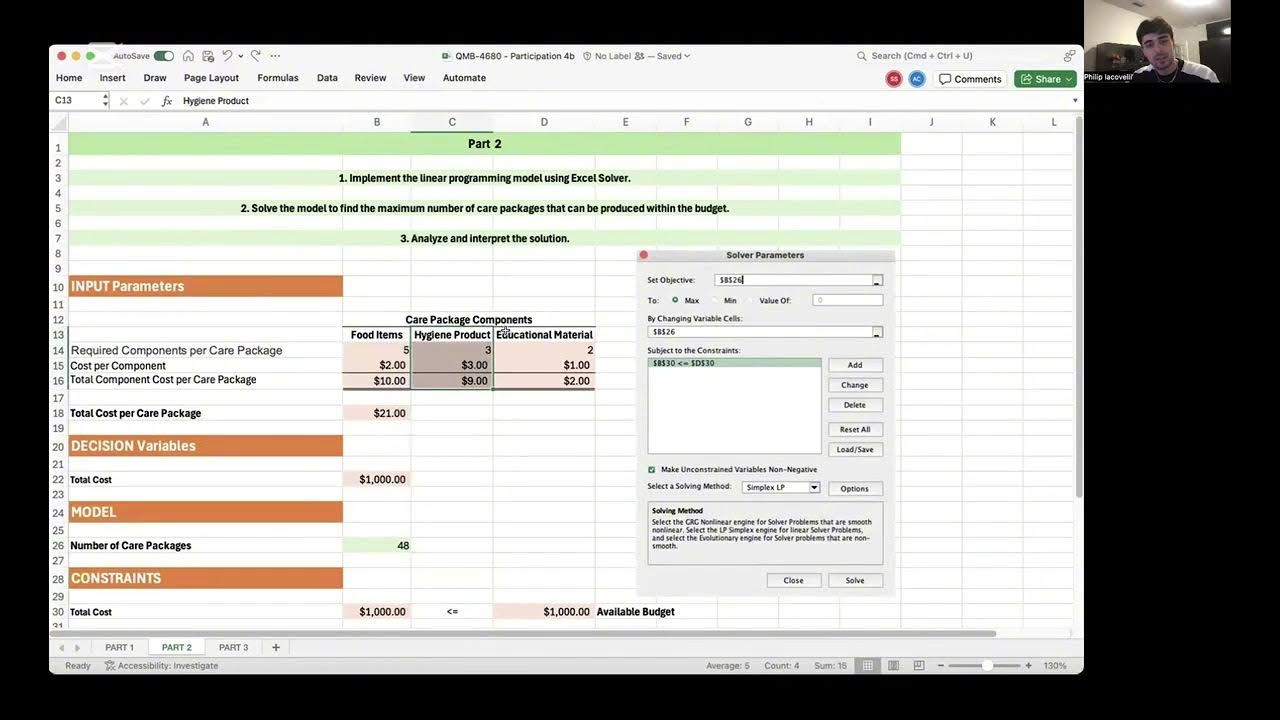 Participation 4b-AI Asssisted Linear Programming Application - YouTube