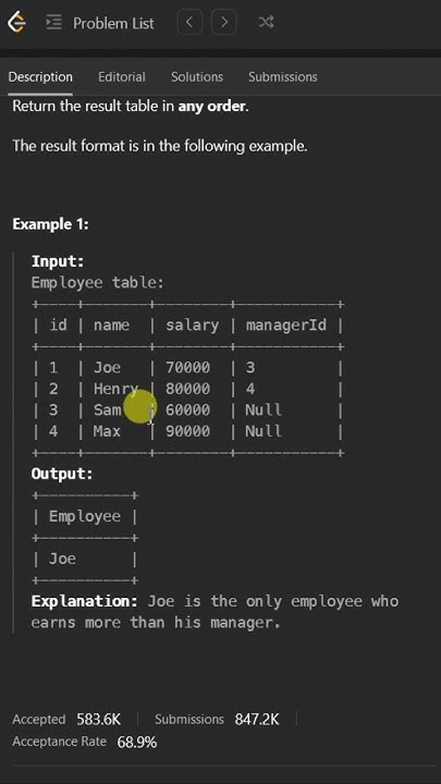 #1 - Employee Earning More Than Their Manager (in Hindi) | LeetCode SQL in One Minute - YouTube