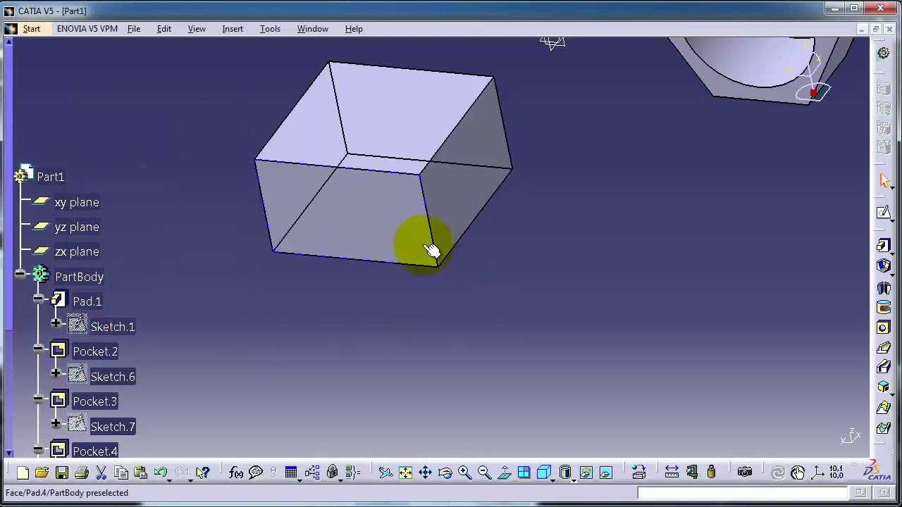 30 CATIA Beginner Tutorial Drafted Pocket - YouTube