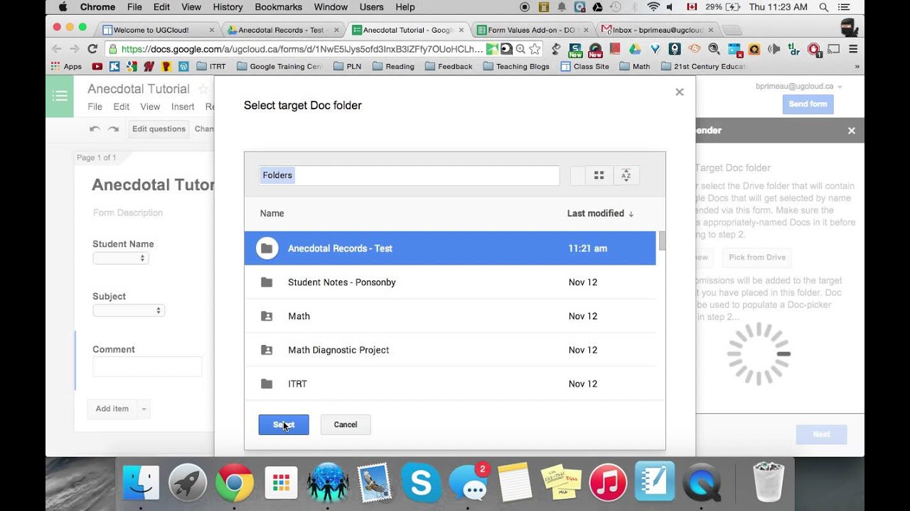 Anecdotal Records: Google Forms + Form Values + DocAppender - YouTube