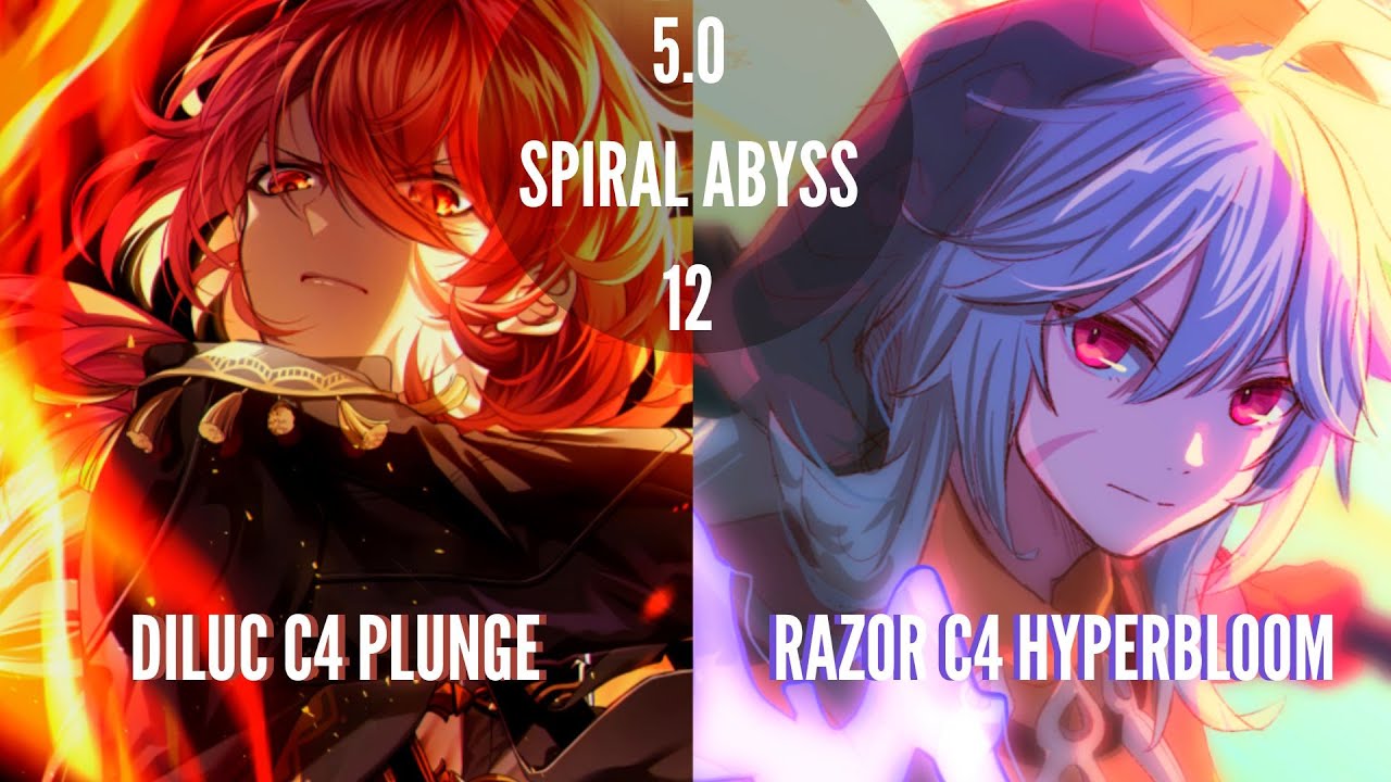 Genshin Impact ll Spiral Abyss 5.0 ll Diluc C4 Plunge ll Razor C4 ...