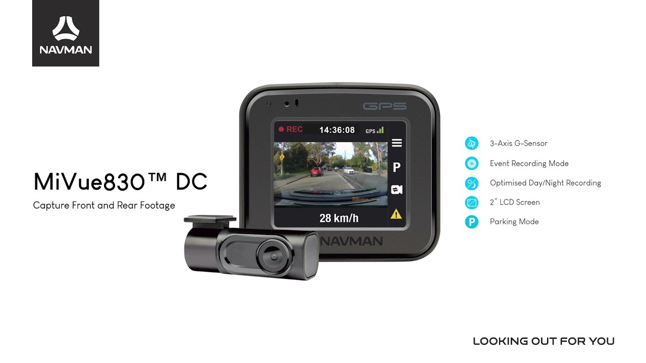 NAVMAN MiVue™830 Dual Camera Dashcam - YouTube