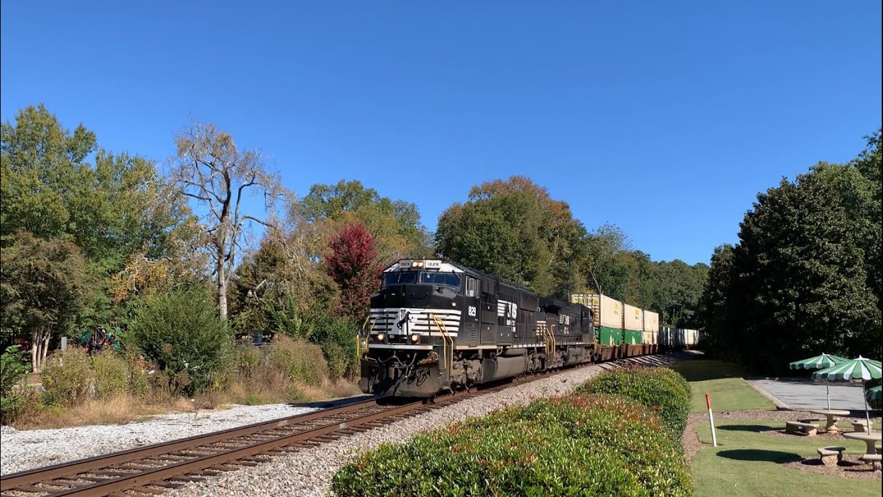 NS 1829 Leads NS 27A (With Mid-Train DPU's) Thru Norcross, GA 10/22/2023 - YouTube