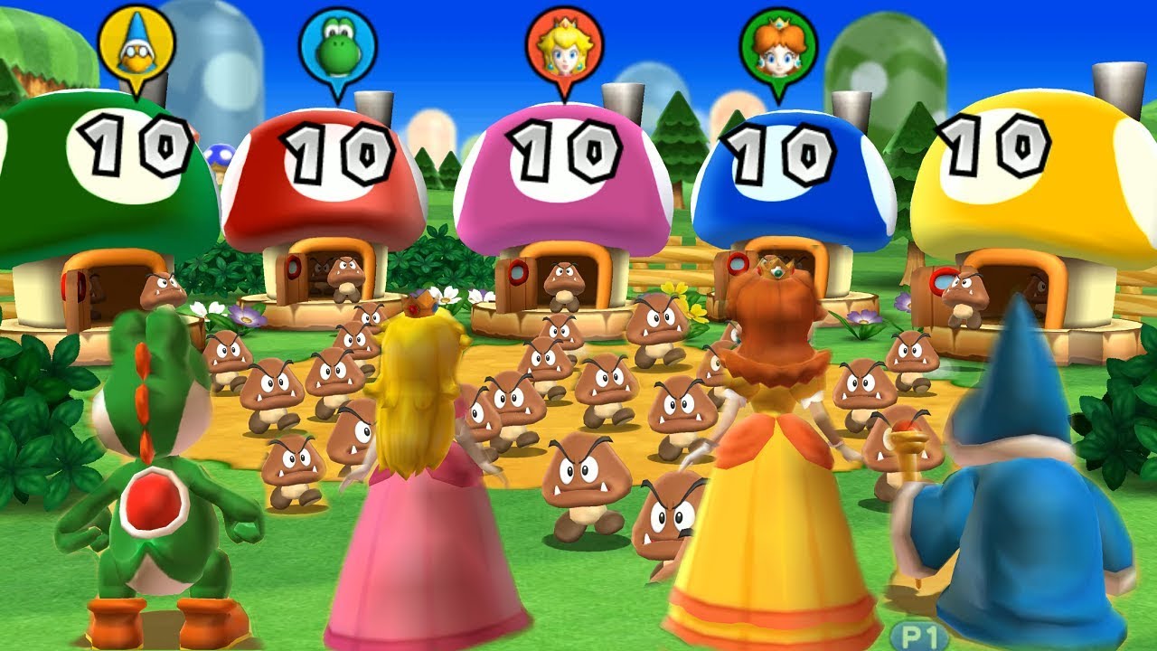 Mario Party 9 - Goomba Village and Other Minigames Step It Up (Yoshi vs ...