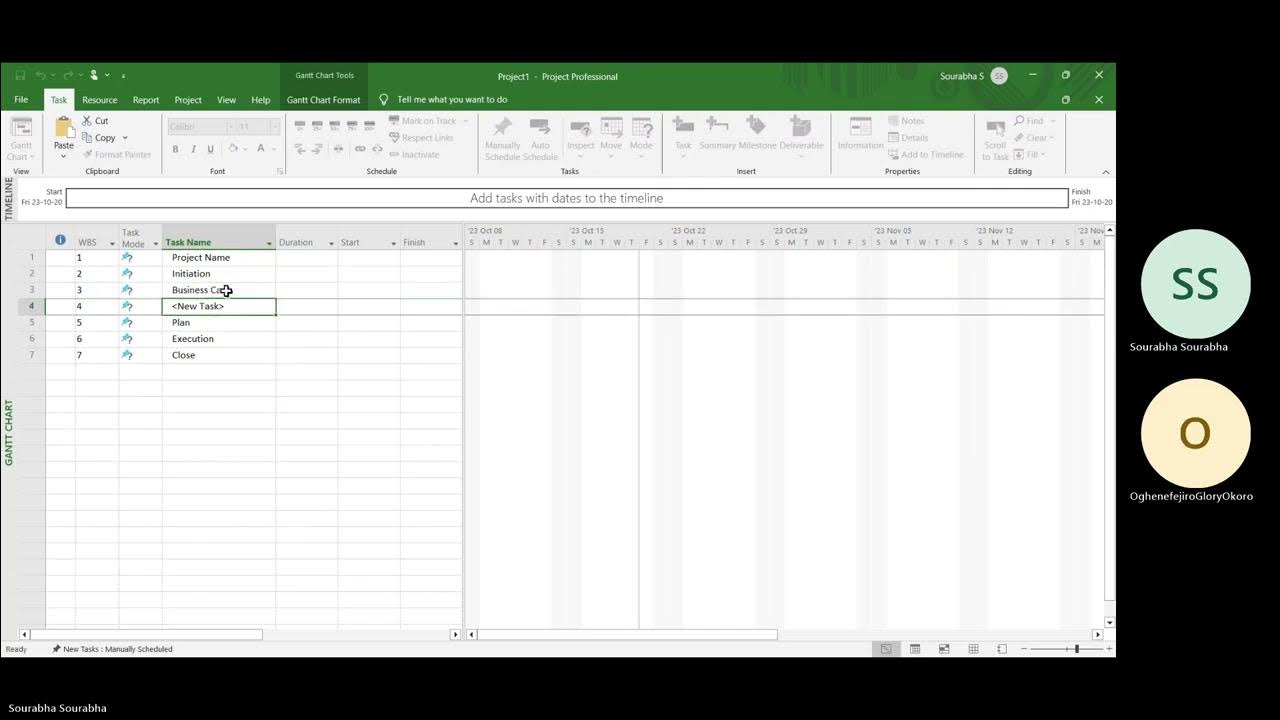 Microsoft Project Introduction - Enter tasks, duration, summary task, depencencies - YouTube