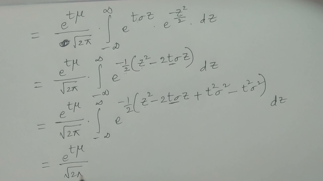 mgf of Normal distribution - BSc Statistics - YouTube