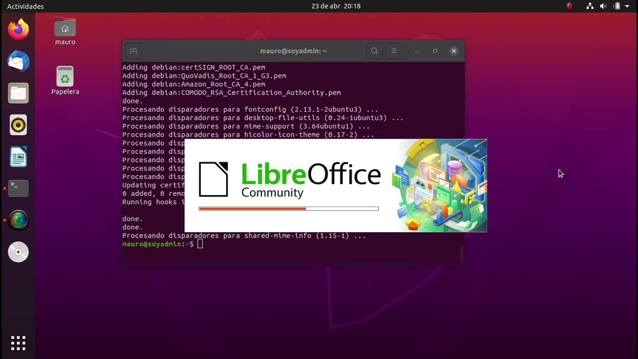 Actualizar LibreOffice a su última versión en Ubuntu / Linux Mint - YouTube