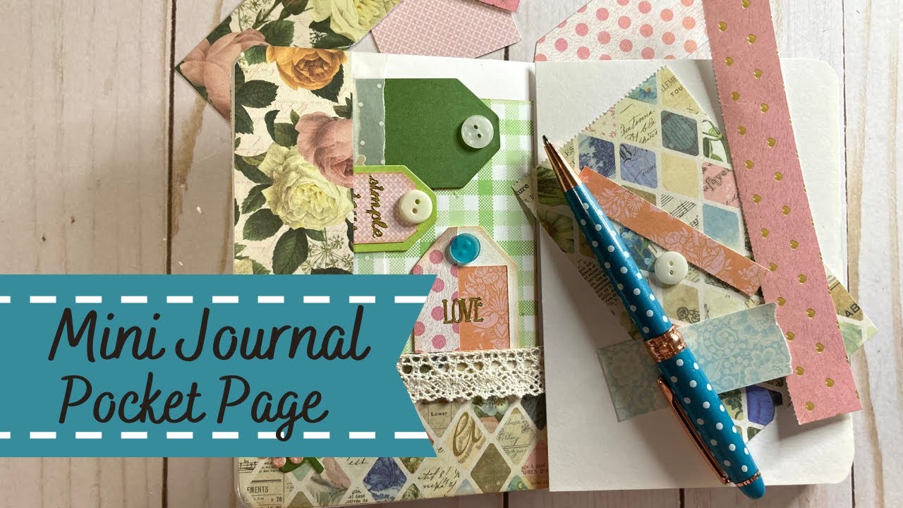 Mini Journal Pocket Page Using Paper Scraps - YouTube