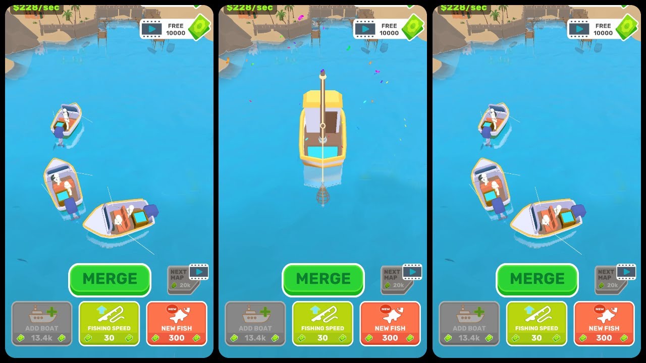 Merge Boats For Fishing Idle Game Android Gameplay - YouTube