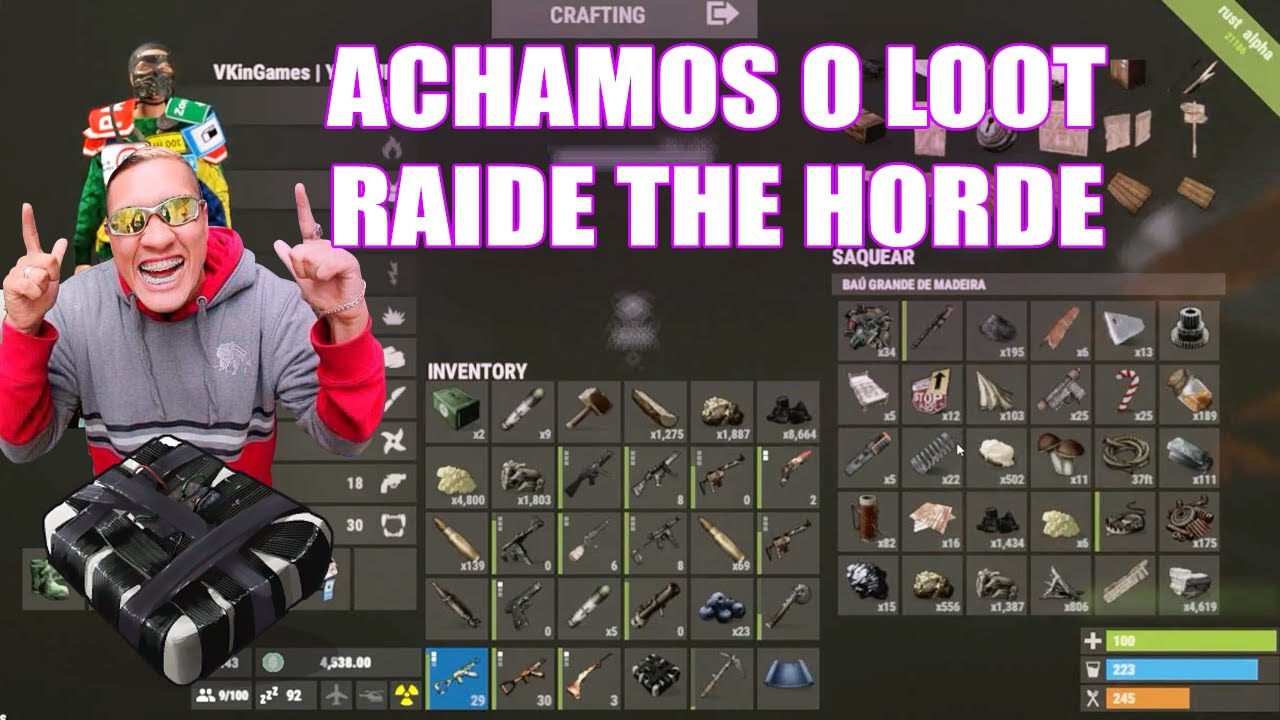 RUST ZOMBIE - ACHAMOS O LOOT THE HORDE - YouTube