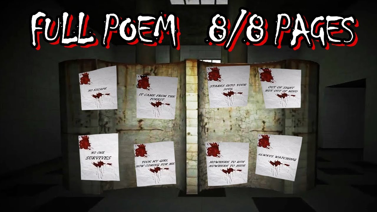How to beat Hospice Slender Man Game - Full Poem 16 Lines - 8/8 Pages ...
