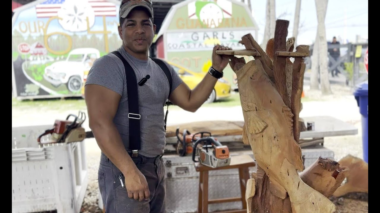 Chainsaw Carving an AMAZING Largemouth Bass Sculpture with Artist Sean ...