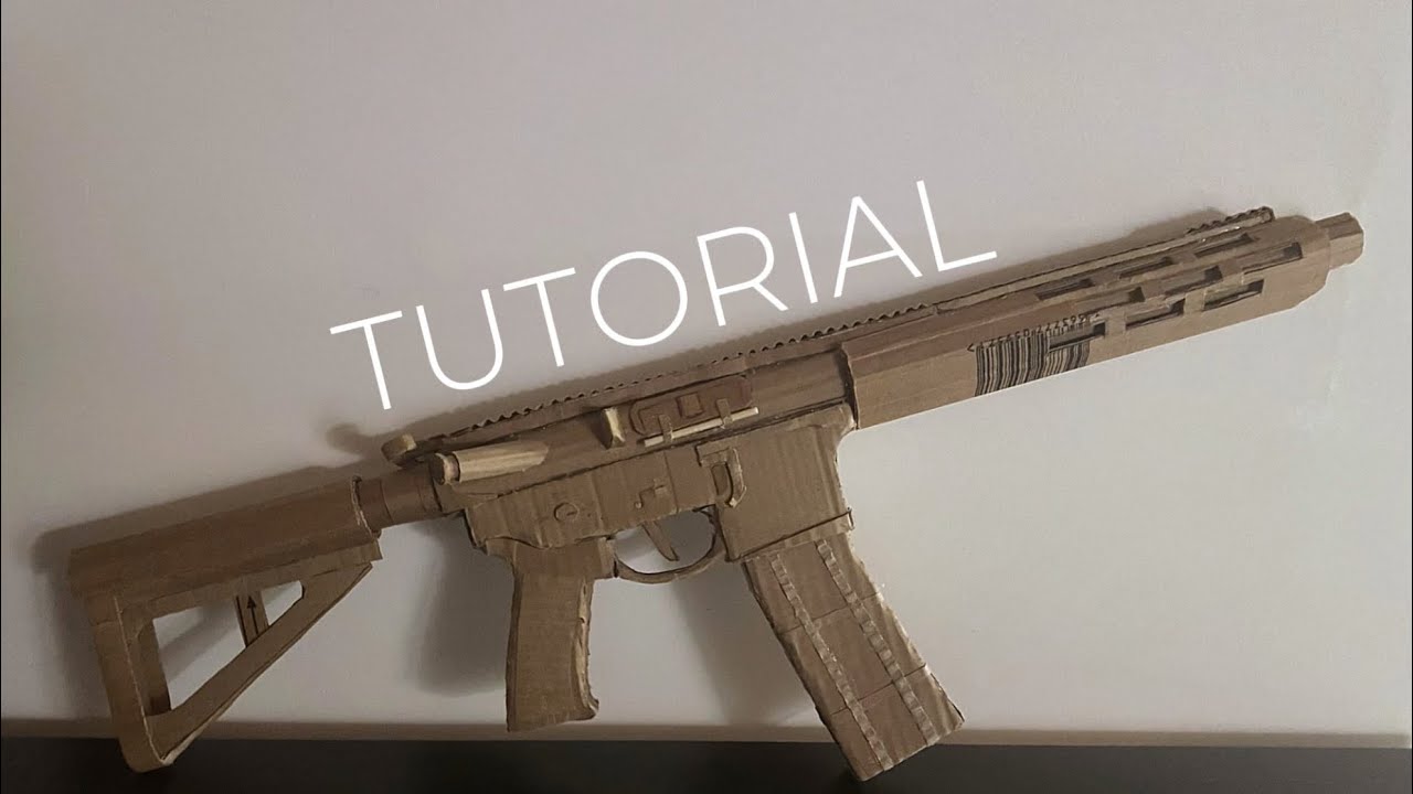 Cardboard AR15 Pistol TUTORIAL - YouTube