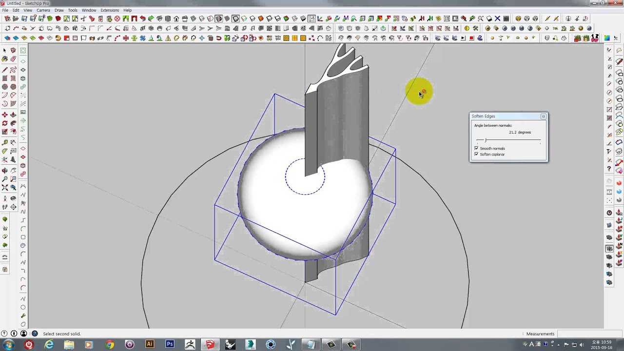 UncleBucks (스케치업 루비 예제 01 - Bezier Spline / lighting / solid tools / intersect face) - YouTube