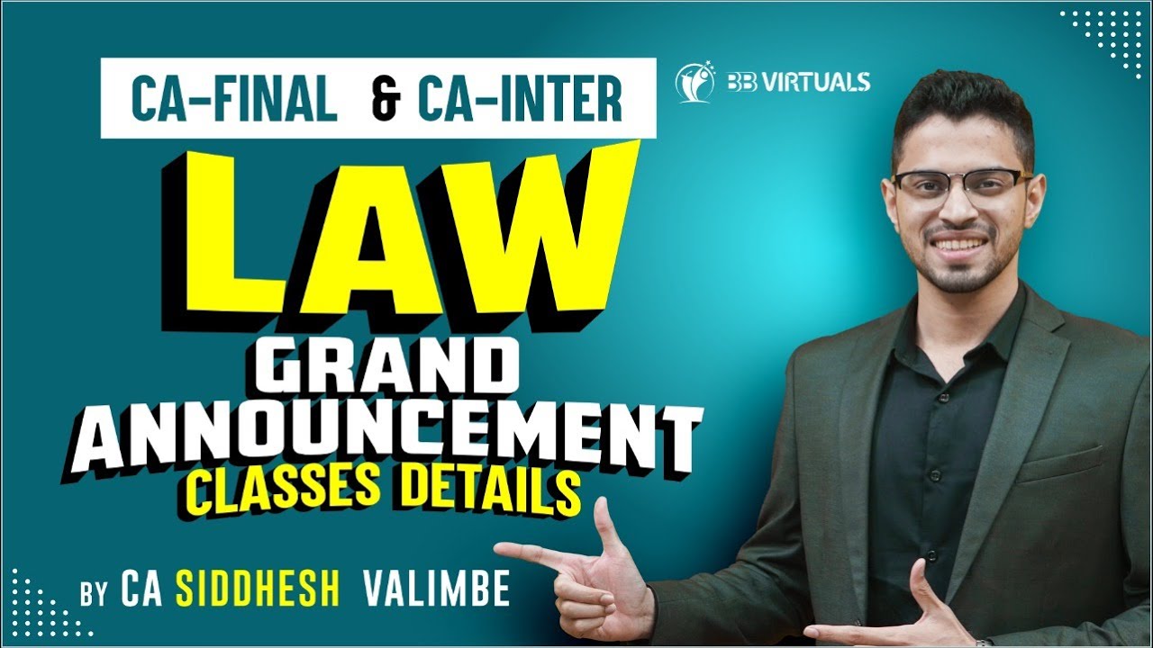 CA Final Law Batches | Inter Law Classes | With BB Virtuals! | New Beginnings! :) - YouTube
